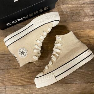 Converse | Shoes | Converse Chuck Taylor Tan Platform High Top Sneakers ...